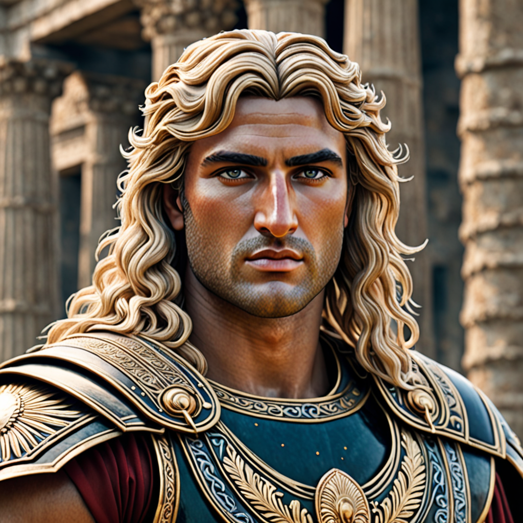 Realistic detailed picture of Macedon King Alexander the Great with ...