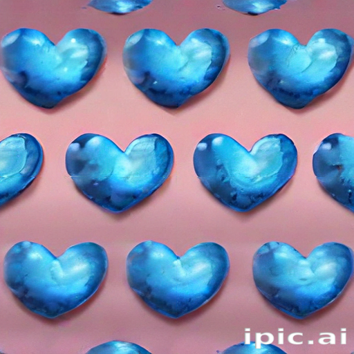 Colorful Blue Hearts Pattern on a Soft Pink Background Design
