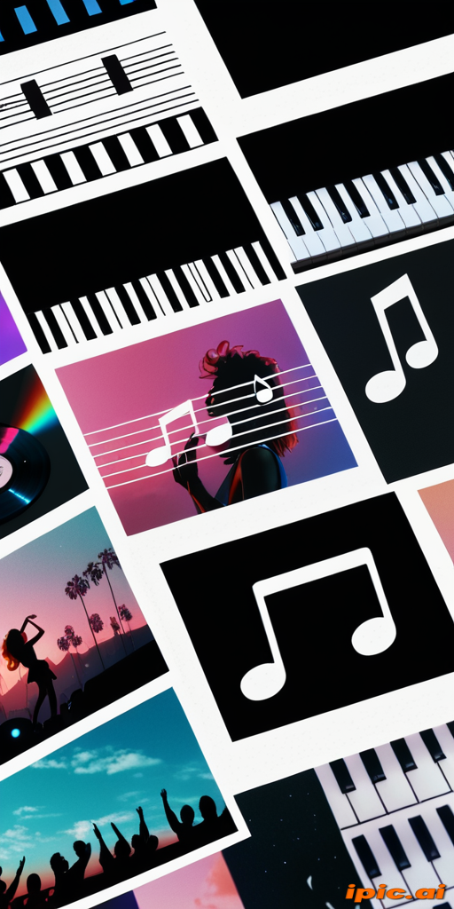 Creative Music Collage Featuring Diverse Elements of Sound and Rhythm