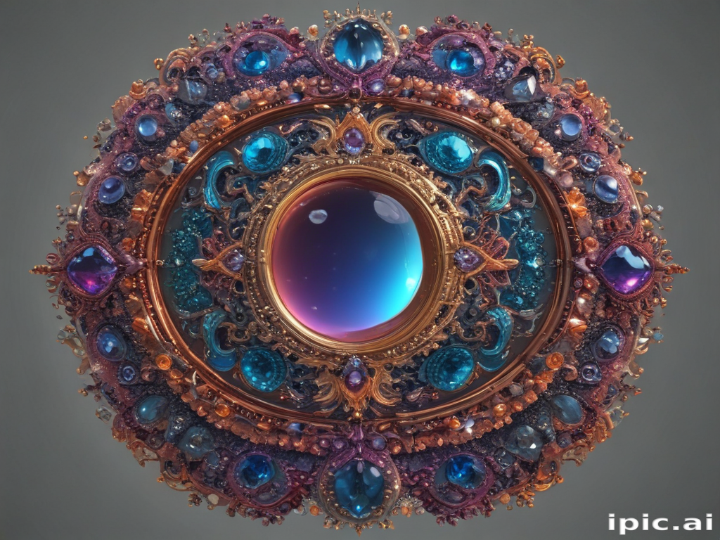 Intricately Designed Opulent Brooch Adorned with Colorful Precious ...