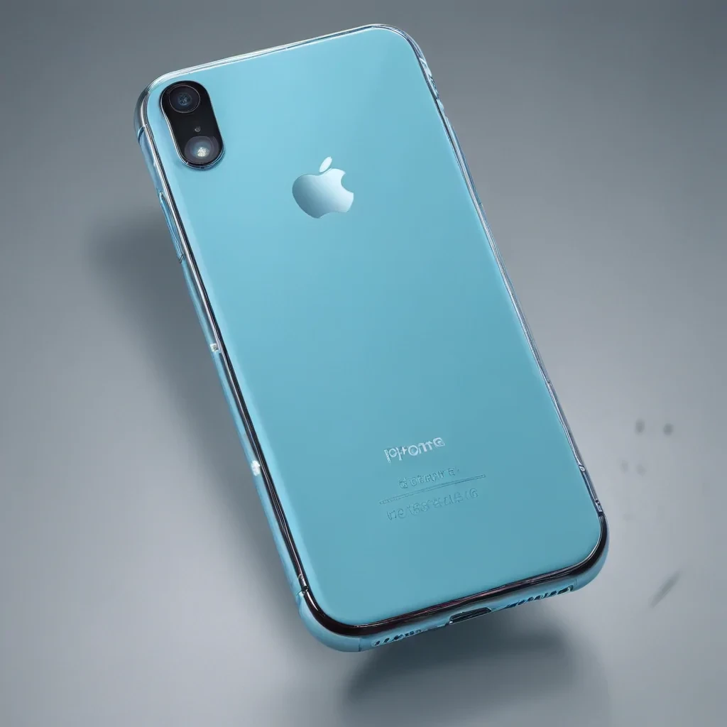 Stylish Aqua Blue Apple iPhone X in Sleek Transparent Case Design