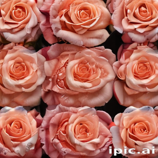 Beautiful Arrangement of Soft Peach Roses in Full Bloom on Display