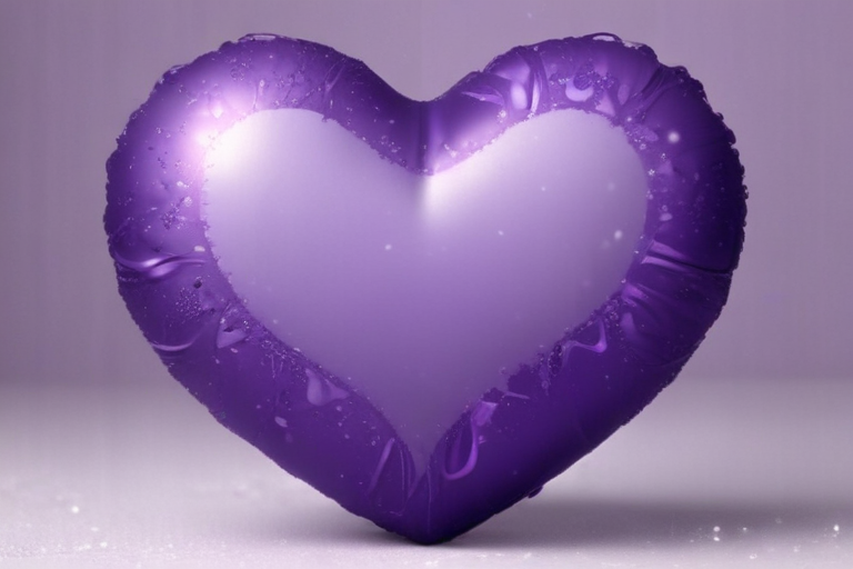 A Shiny Purple Heart Balloon Reflecting Love and Joyful Emotions.