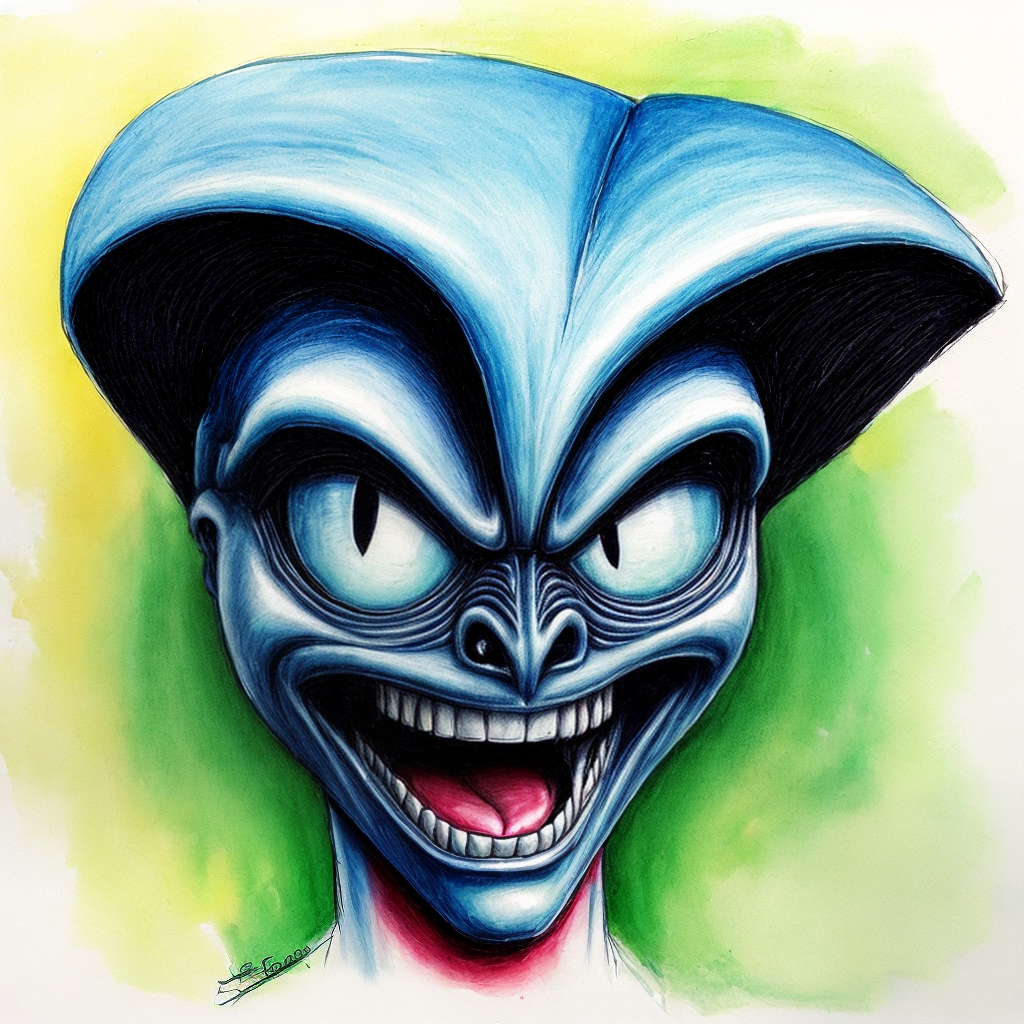 alien face with rage expression