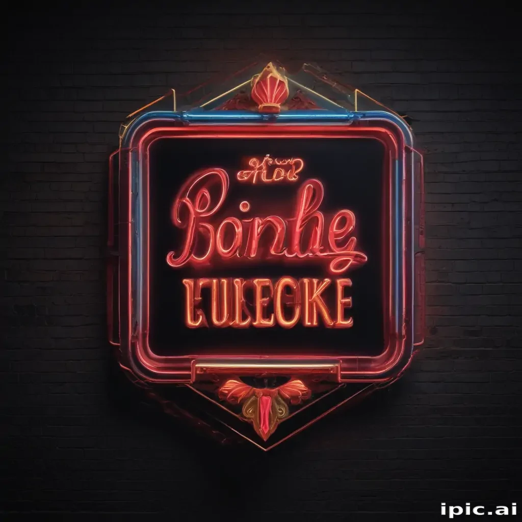 Vintage Neon Sign Illuminating the Charm of a Cozy Bar Atmosphere