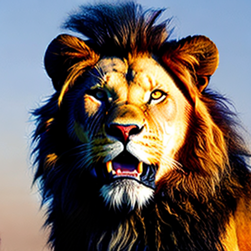 Picture of the face of a enraged lion