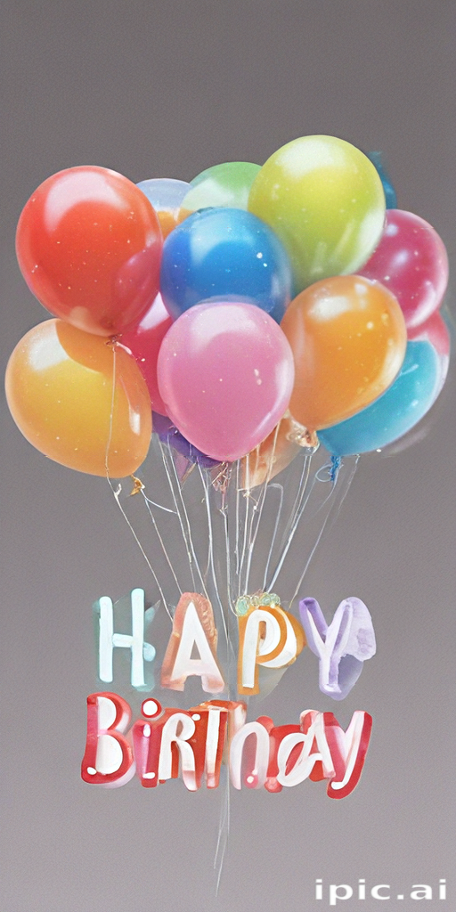 Colorful Balloons with Cheerful Happy Birthday Message for Celebration