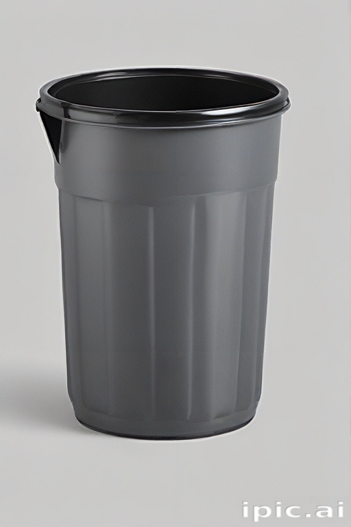 Simple and Functional Gray Plastic Trash Can for Everyday Use