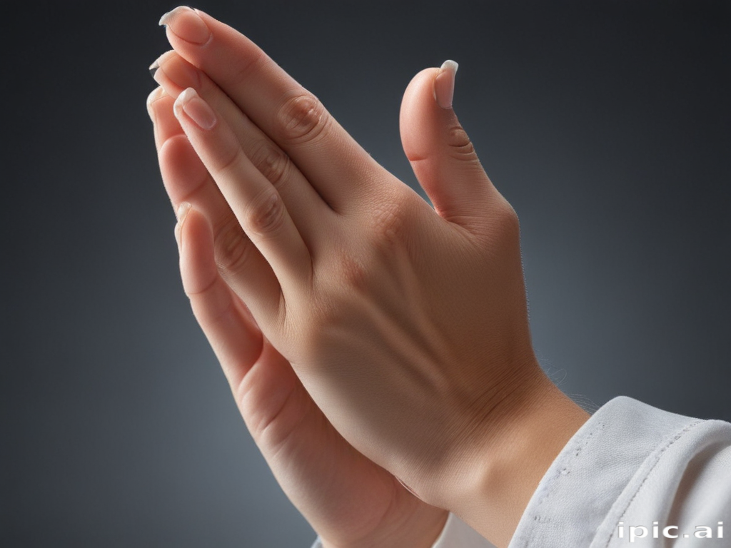Two Hands Together in a Gesture of Gratitude and Reflection