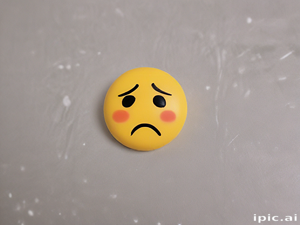 A Sad Yellow Emoji Face Expressing Feelings of Disappointment and Sorrow.