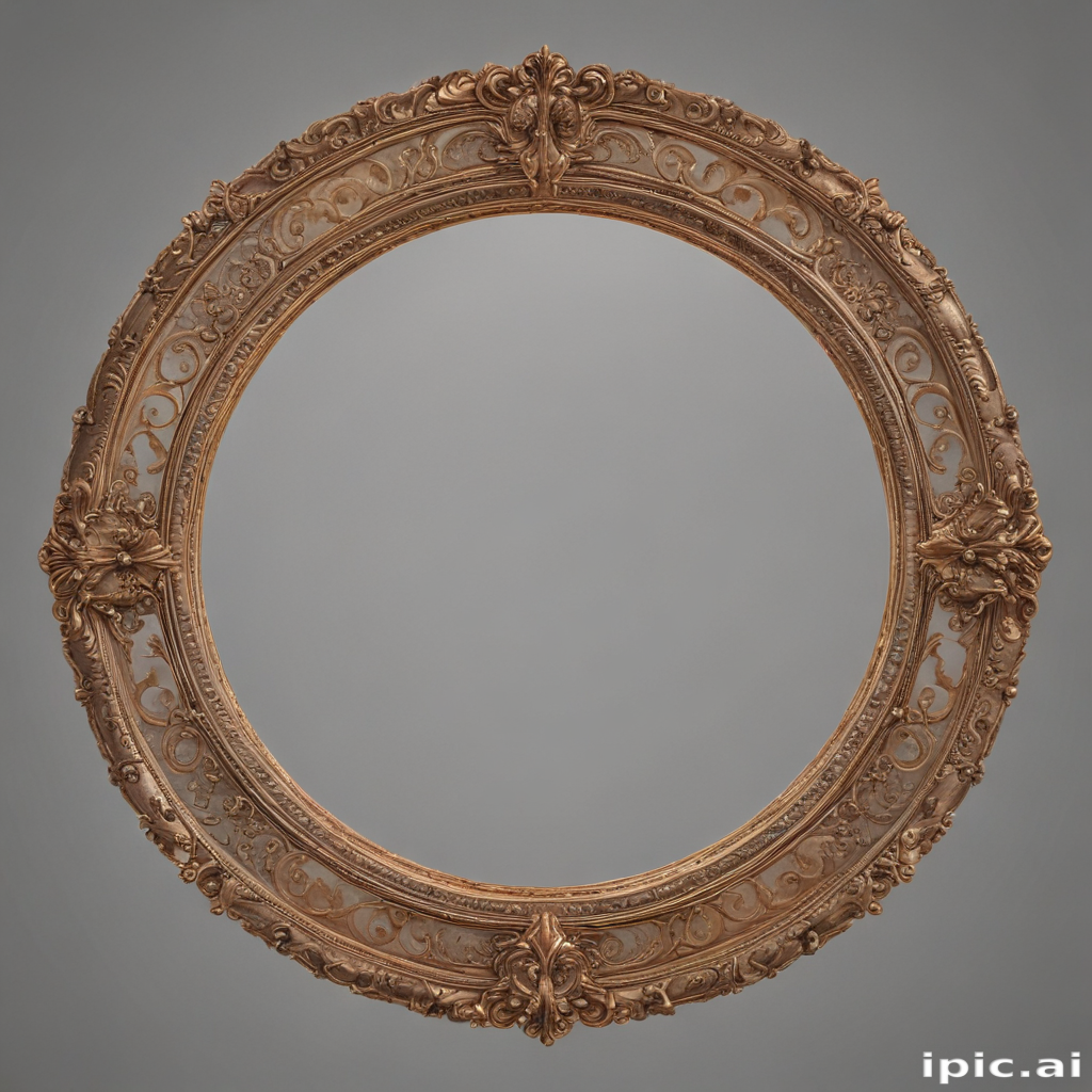 Ornate Vintage Oval Picture Frame with Intricate Floral and Scroll Designs.