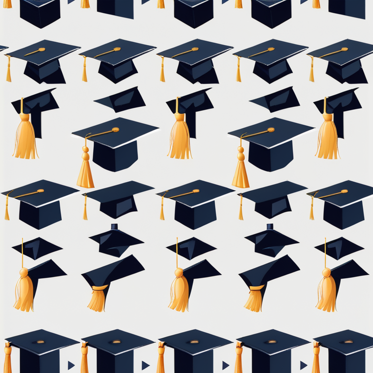 A Celebration of Achievement: Graduation Caps Pattern for Academic Success.