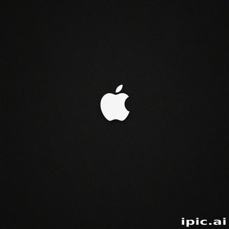 Minimalistic Black Background Featuring the Iconic Apple Logo in White