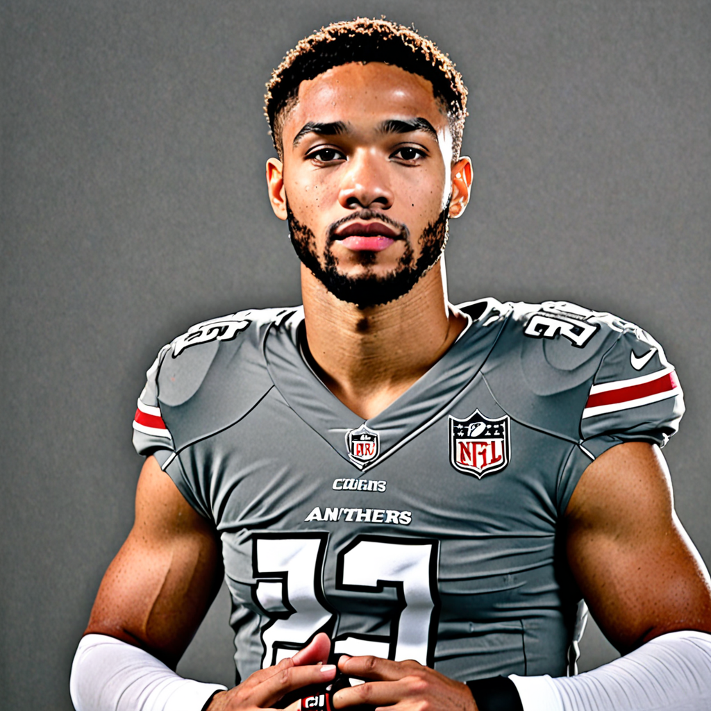 a lightskin man in football gear