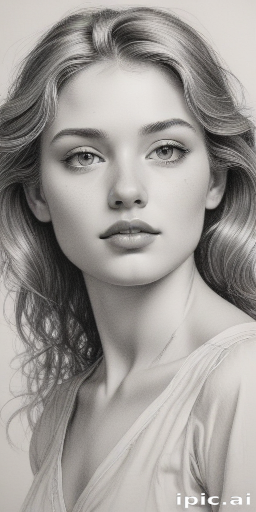 Stunning Portrait of a Young Woman with Soft Features and Graceful ...