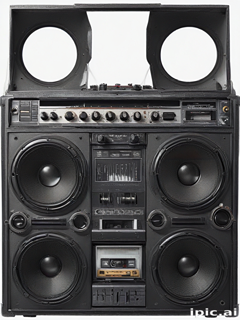 Classic Retro Boombox with Dual Speakers and Cassette Player for Music ...