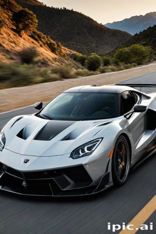 Stunning Silver Sports Car Racing Along a Beautiful Mountain Road