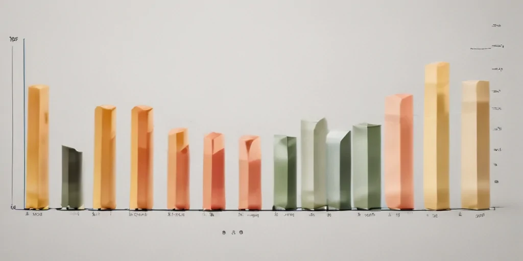 Colorful 3D Bar Graph Representing Data Trends Over Multiple Time Periods
