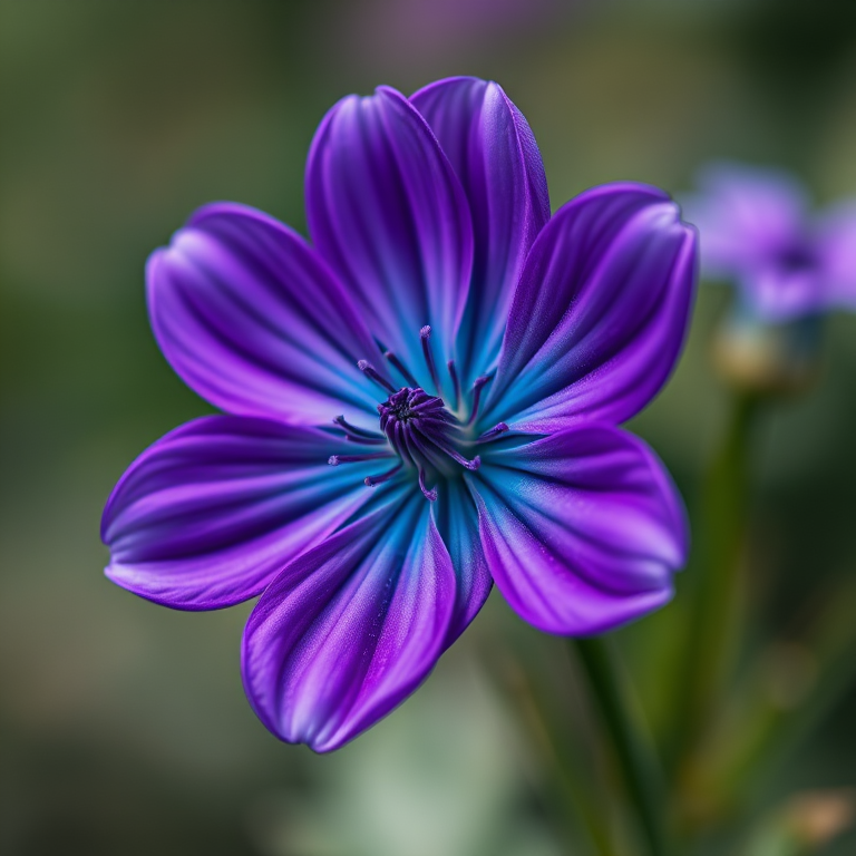 A Stunning Close-Up of a Vibrant Purple Flower in Bloom