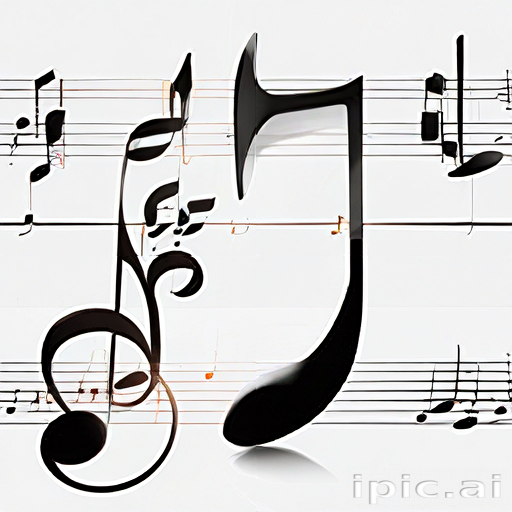 Elegant Musical Notes Dancing Across a Sheet of Music Background