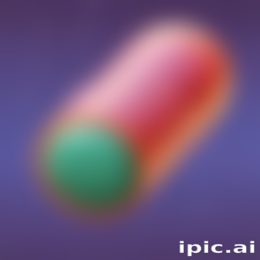 A Colorful Abstract Representation of a Pill Against a Gradient Background.