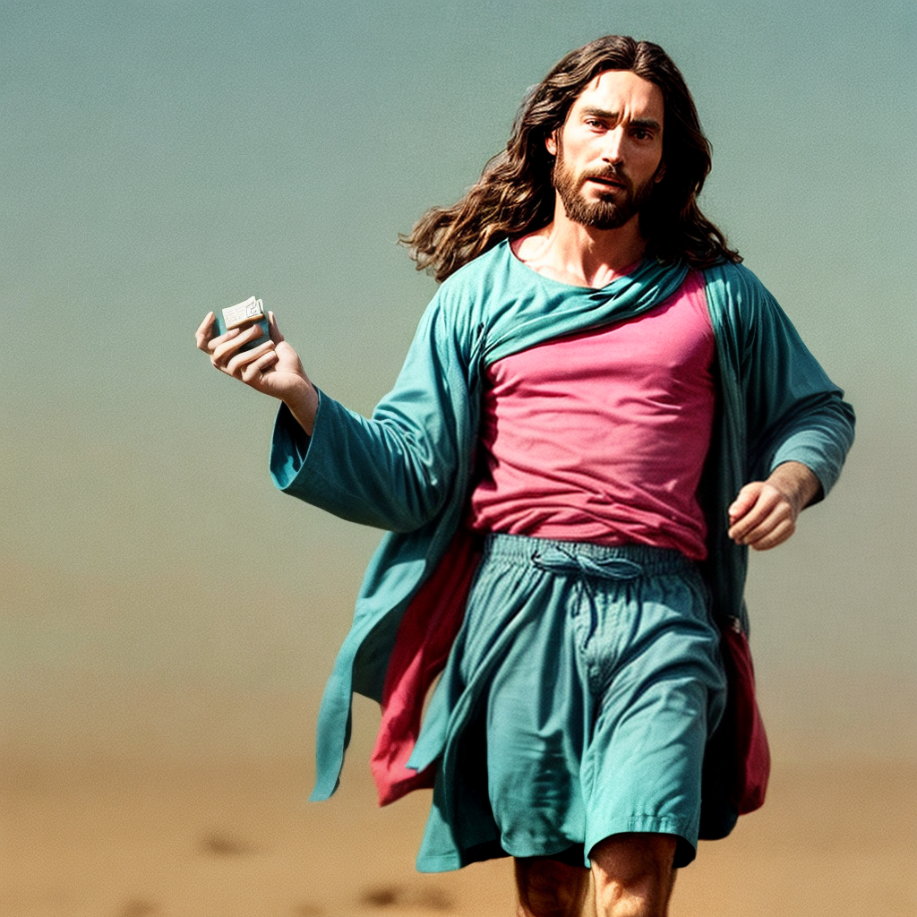 jesus holding xanax (bar pills)