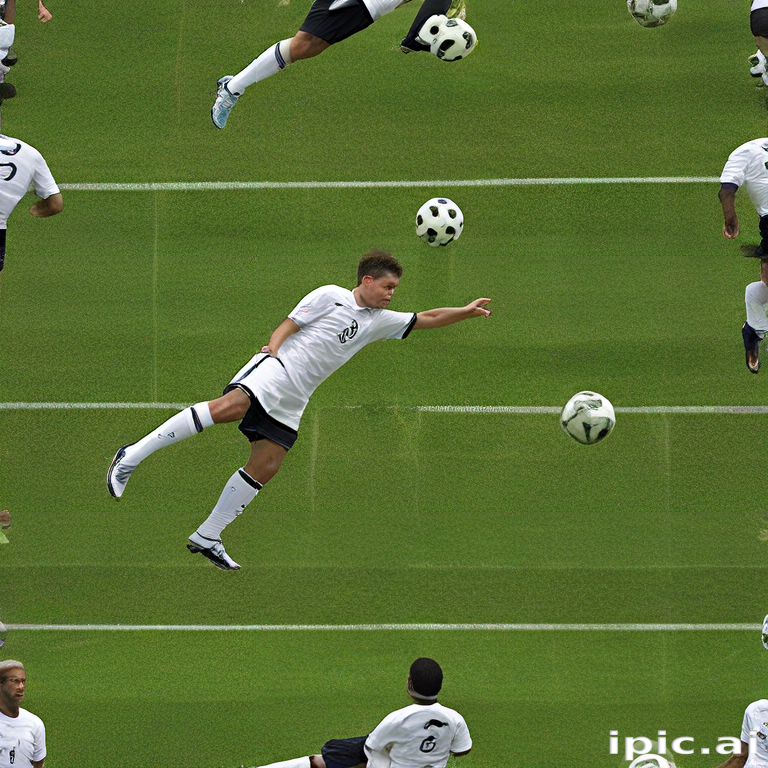 Dynamic Soccer Player Executing an Impressive Dive to Save a Goal