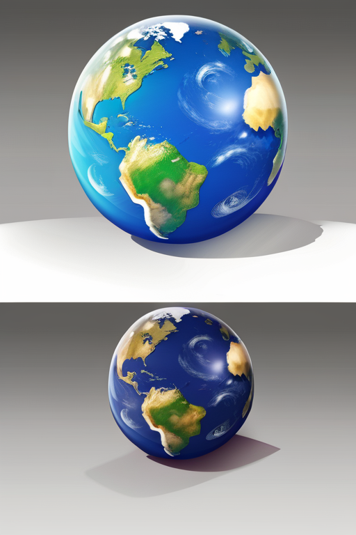 Stunning 3D Representation of Earth Showcasing Continents and Oceanic ...