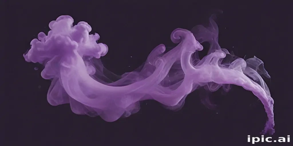 Elegant Purple Smoke Swirling Gracefully Against a Dark Background