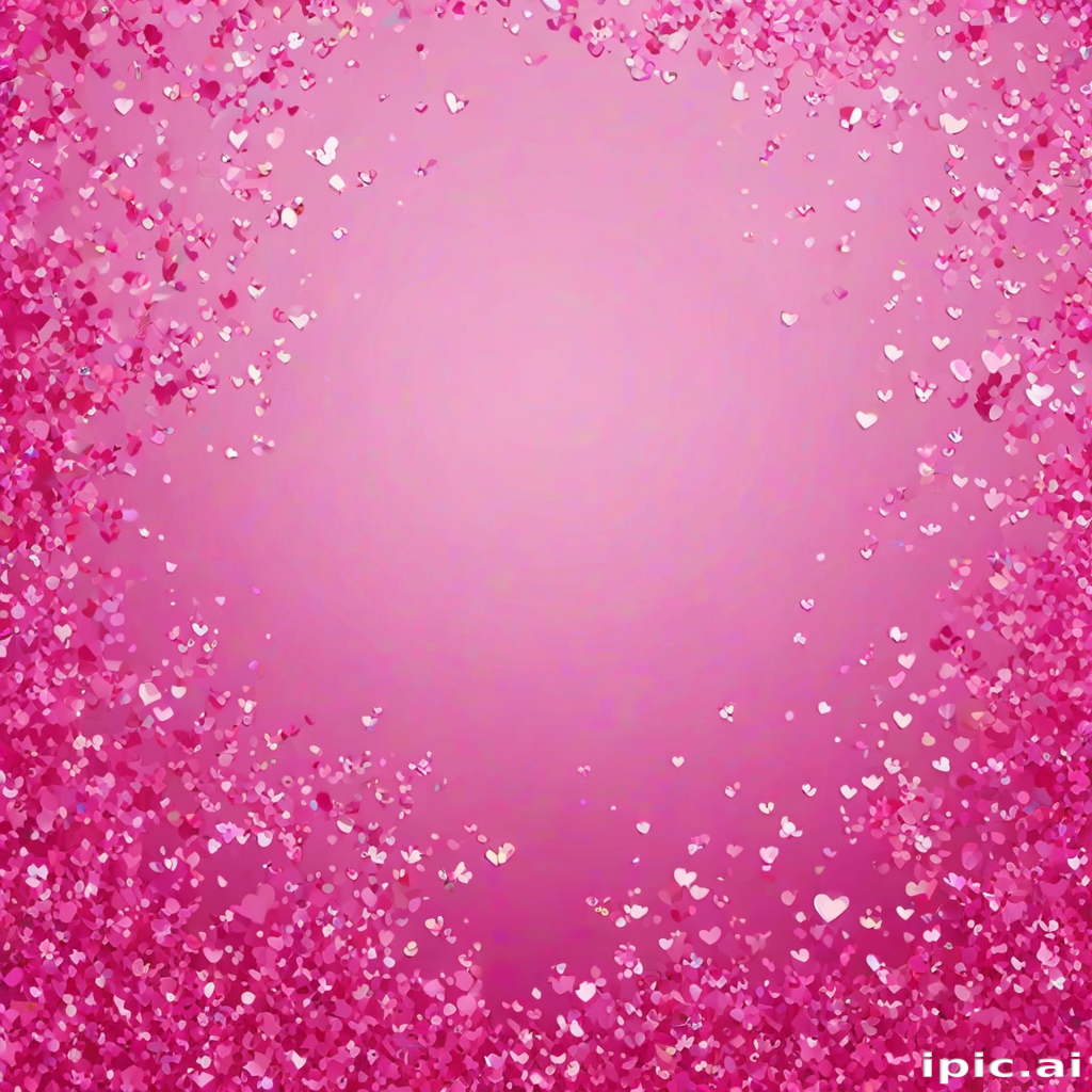 Sparkling Pink Hearts and Glitter Create a Romantic Background Ambiance