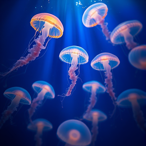 Graceful Jellyfish Gliding Through the Serene Depths of the Ocean