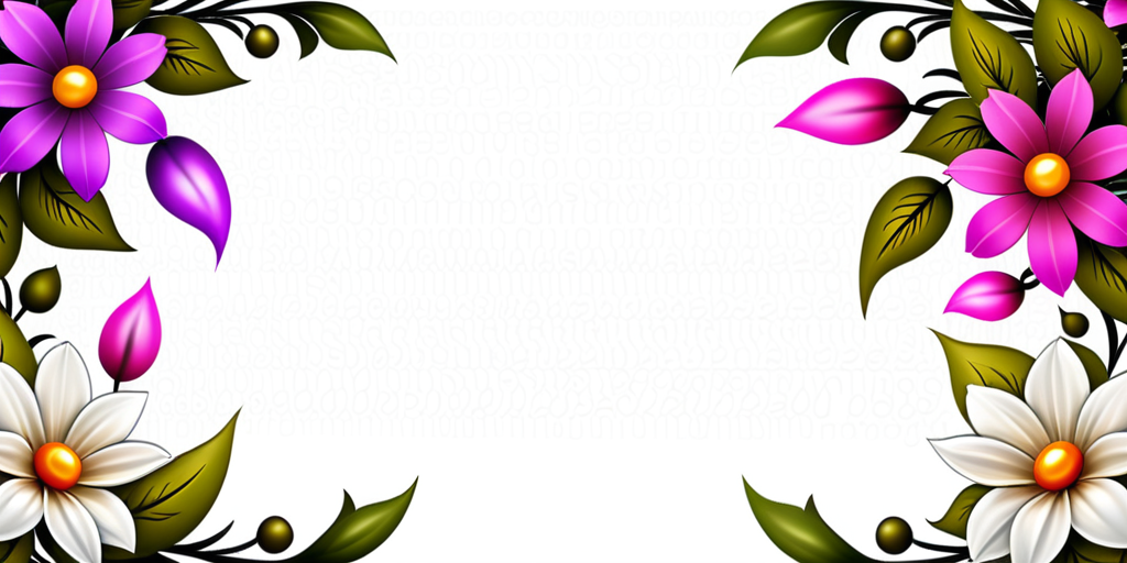 Beautiful Floral Border Design Featuring Colorful Flowers and Green Leaves