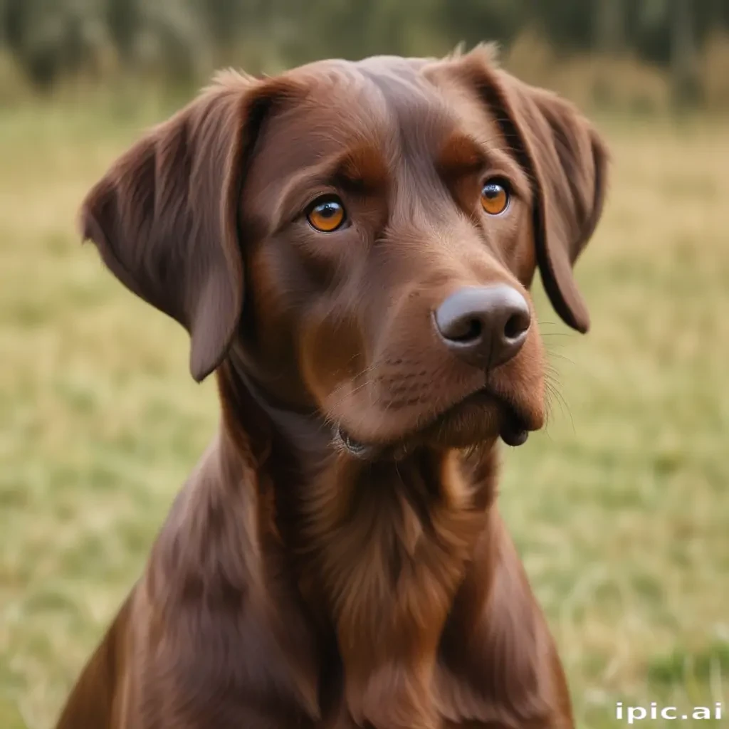 A Beautiful Brown Dog with Expressive Eyes in a Natural Setting.
