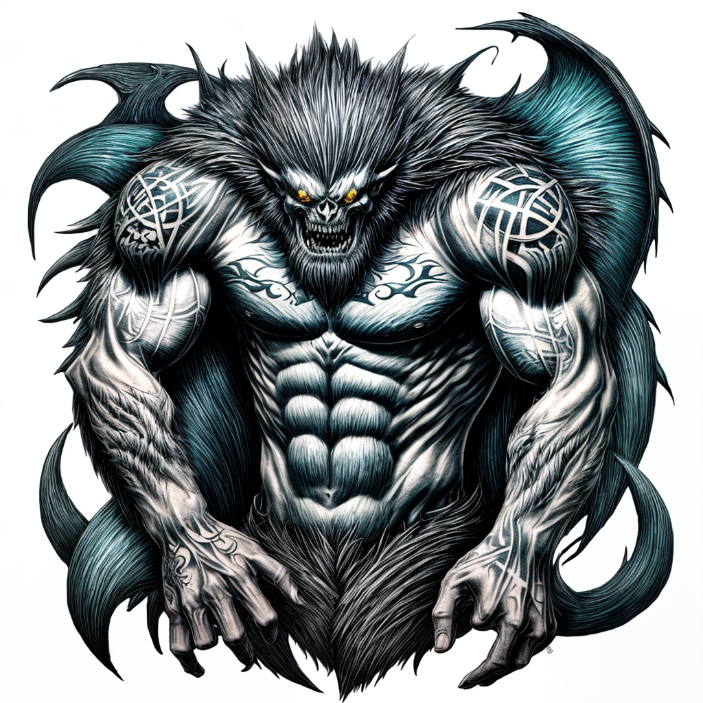tattoo style monster