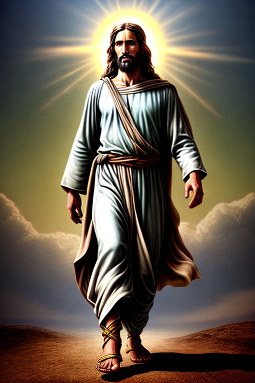 God's prophet Jesus walks on clouds