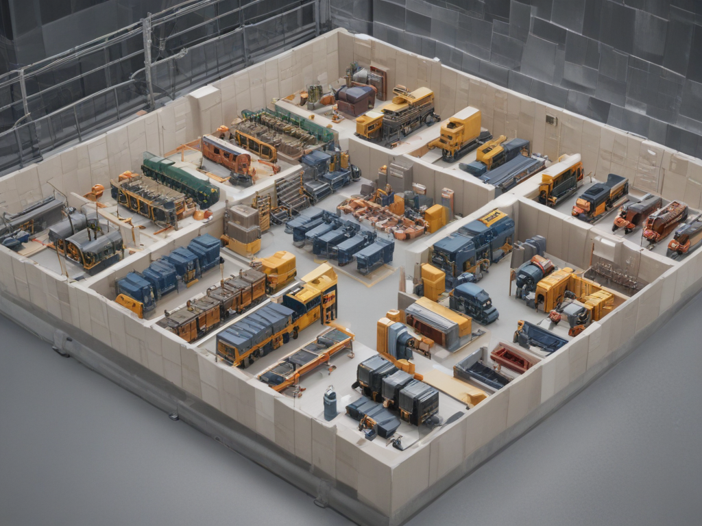 a three dimensional isometric representation of the inside of a factory ...