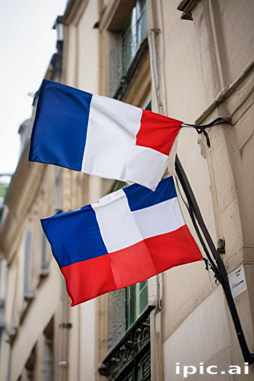 Two French Flags Displayed Proudly on a Charming Parisian Street