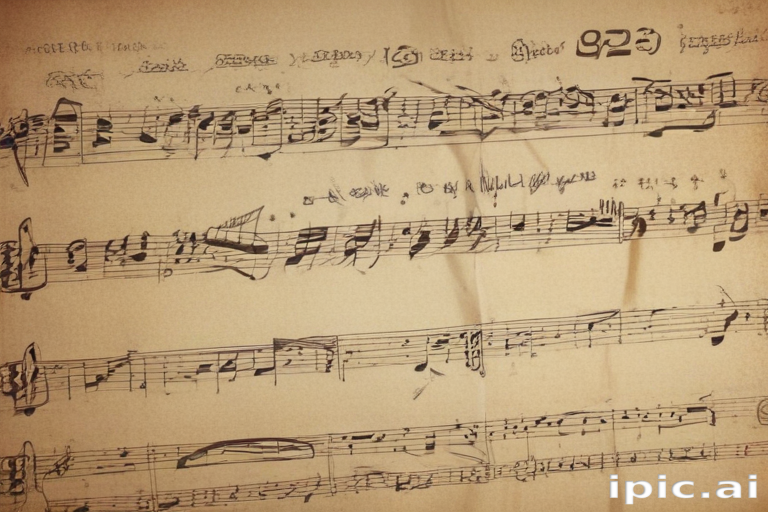 Old Sheet Music Featuring Handwritten Notations and Vintage Musical ...