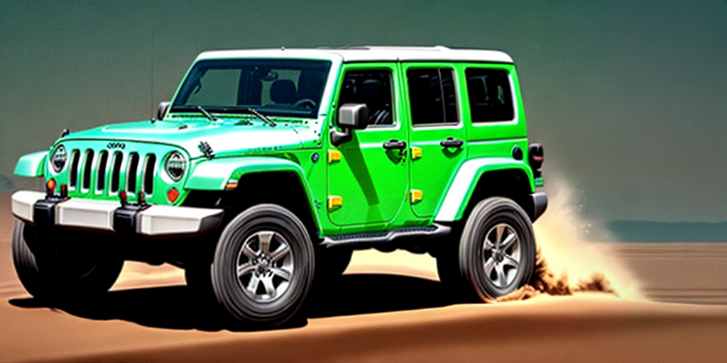 4x4 animated jeep driven by a cartoon character whilst playing in the mud