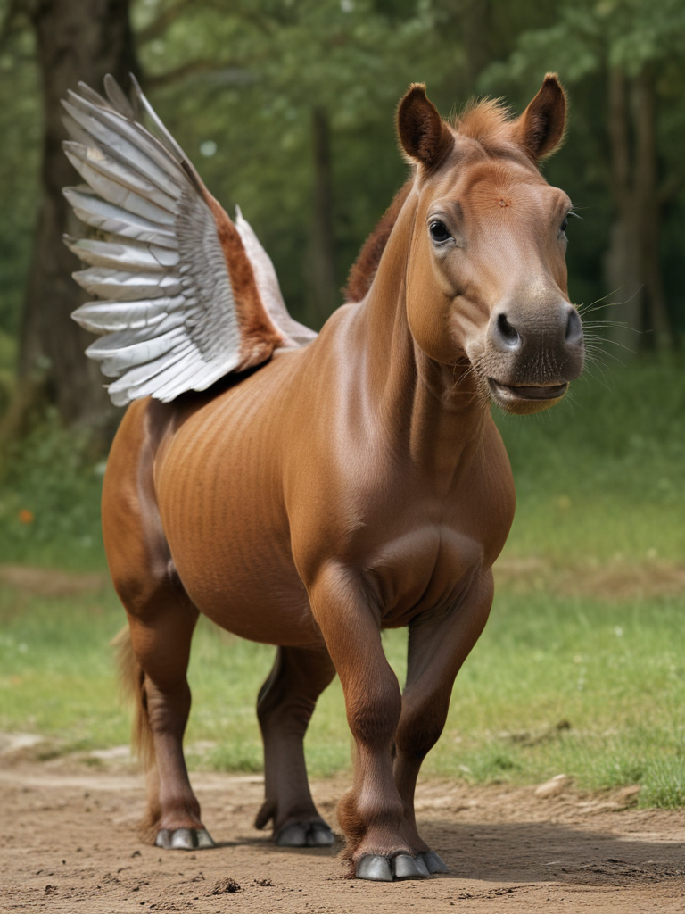 a fictitious animal, with the body and legs of a hippopotamus, the head ...