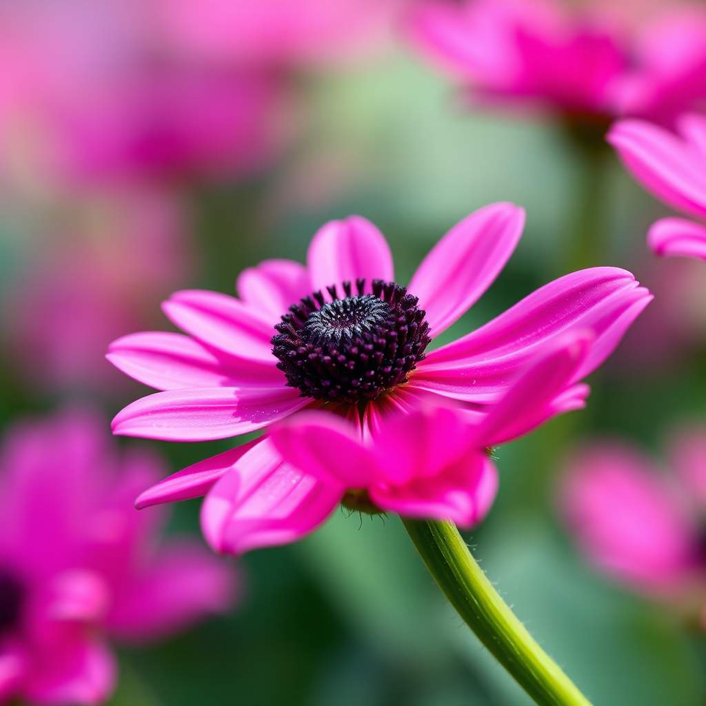 Vibrant Pink Flower Blooming in a Lush Garden Full of Color