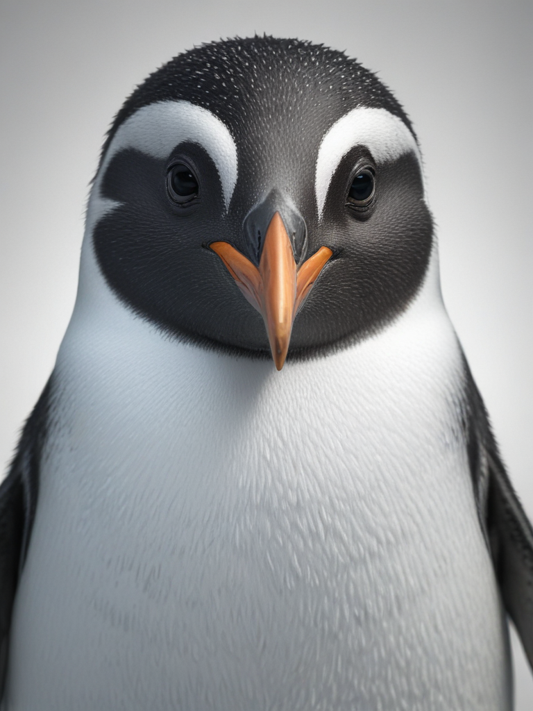 A Close-Up Portrait of a Charming Gentoo Penguin with Intriguing Features.