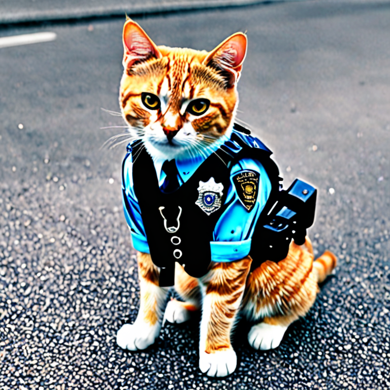 A Cat Police Man Arrests a Wanted Criminal Cat!