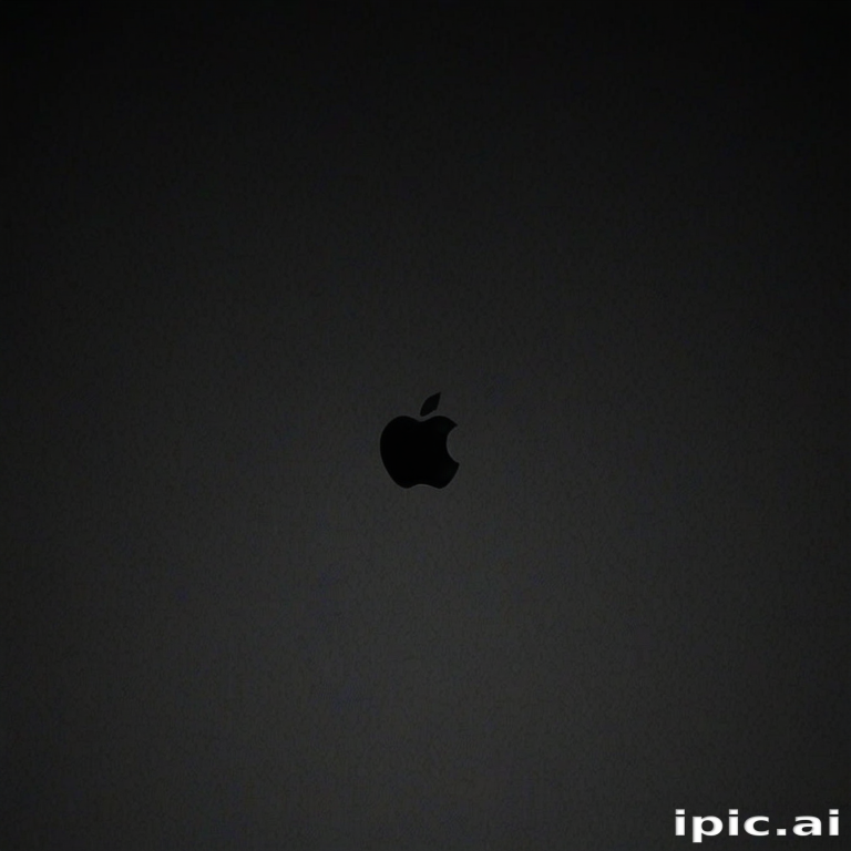 Minimalistic Black Background Featuring the Iconic Apple Logo in Center