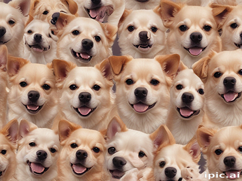 A Joyful Gathering of Playful Dogs Smiling Together in Harmony.