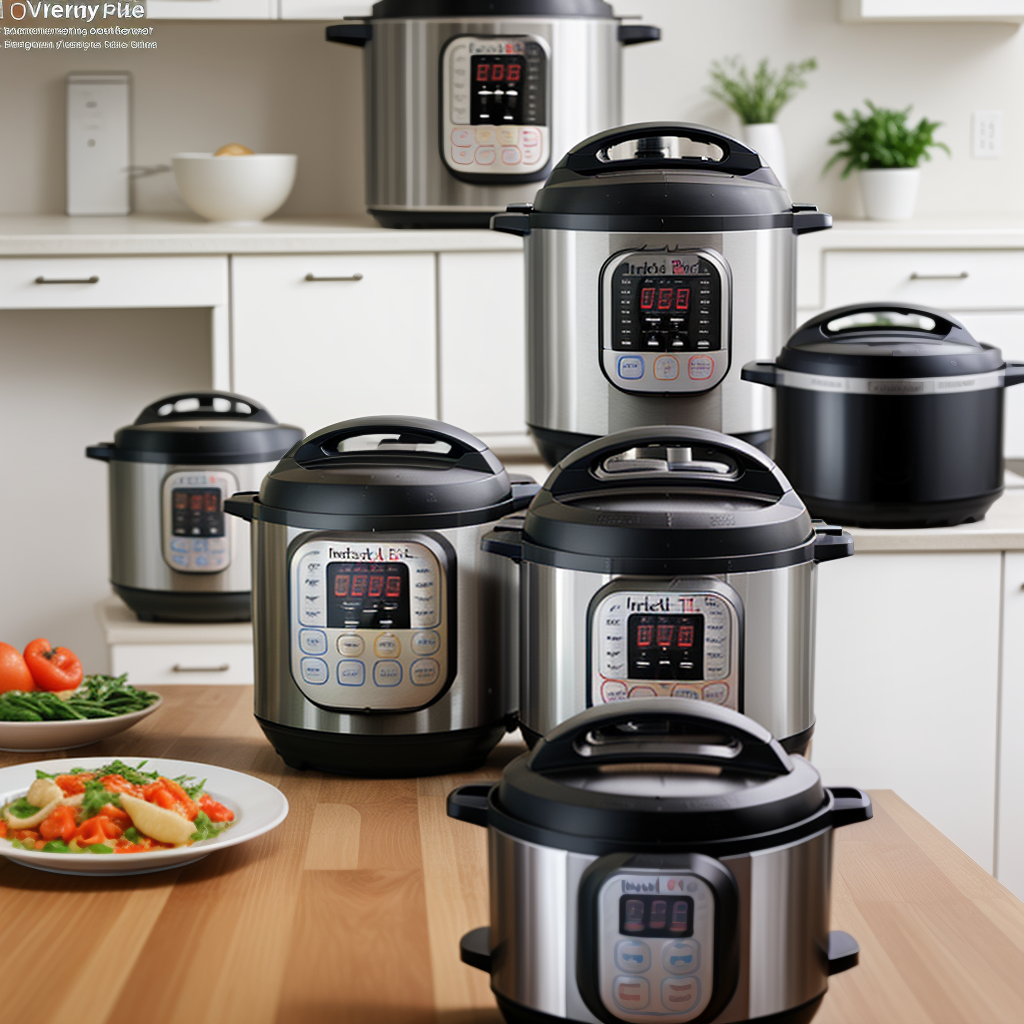 Collection of Various Instant Pots in a Modern Kitchen Setting