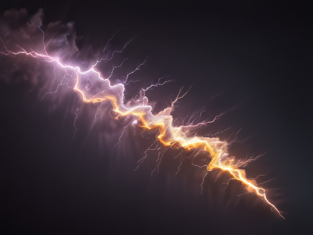 Spectacular Display of Nature's Power: A Lightning Bolt Illuminates the Sky