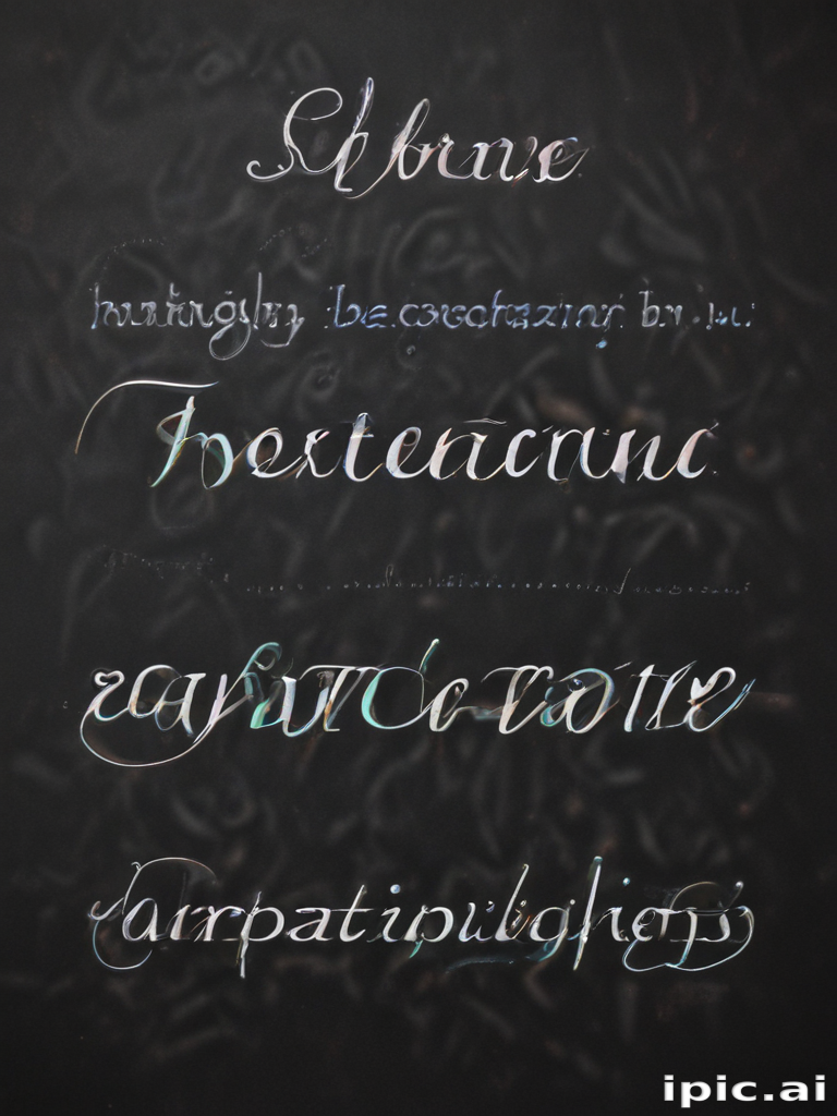 Artistic Display of Abstract Typography with Intricate Swirls and Curves