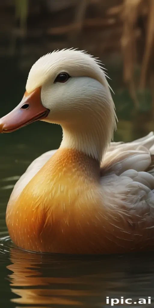 A Beautiful Duck with Soft Feathers Swimming Gracefully in Calm Water.