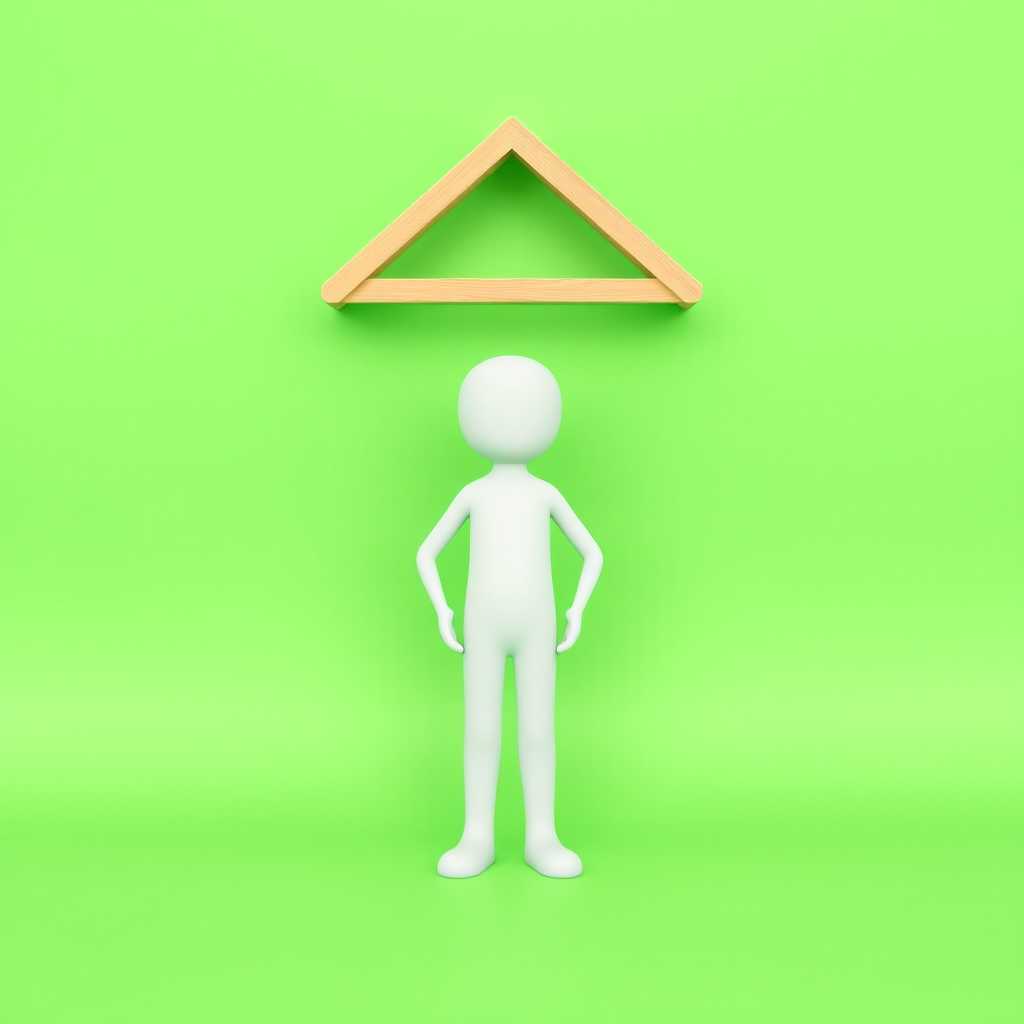 Generate a high-resolution illustration of a simple white stick figure ...